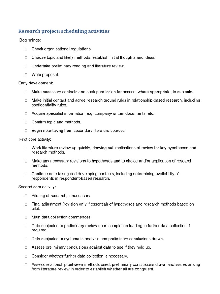 Research Project Scheduling Guide | PDF