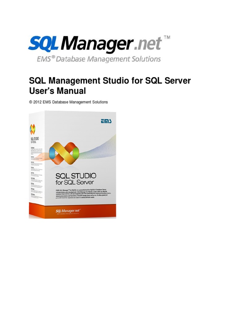 SQL Managment Studio for SQL Server User's Manual | Databases ...