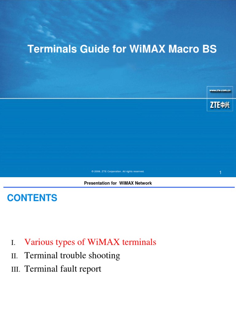 Terminals Guide For WiMAX Macro BS | PDF | Wi Max | Device Driver