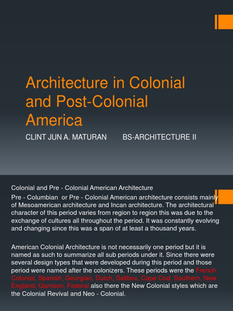 Architecture in Colonial and Post Colonial America | PDF | White House ...