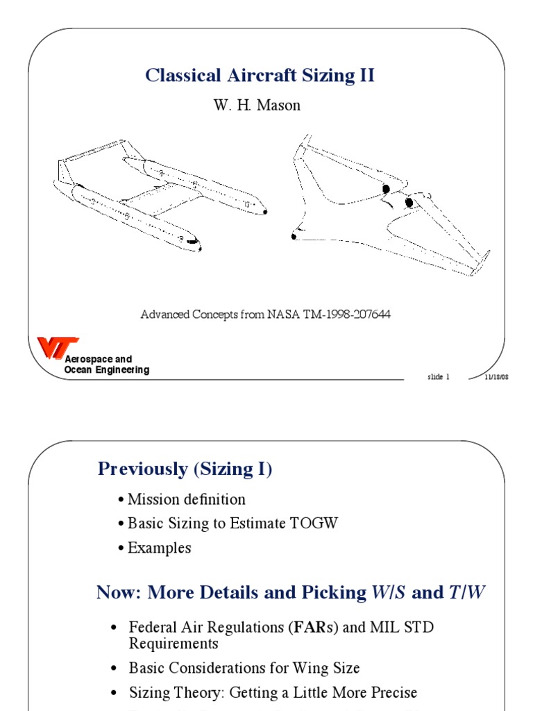 Classical Aircraft Sizing II | PDF | Takeoff | Aircraft