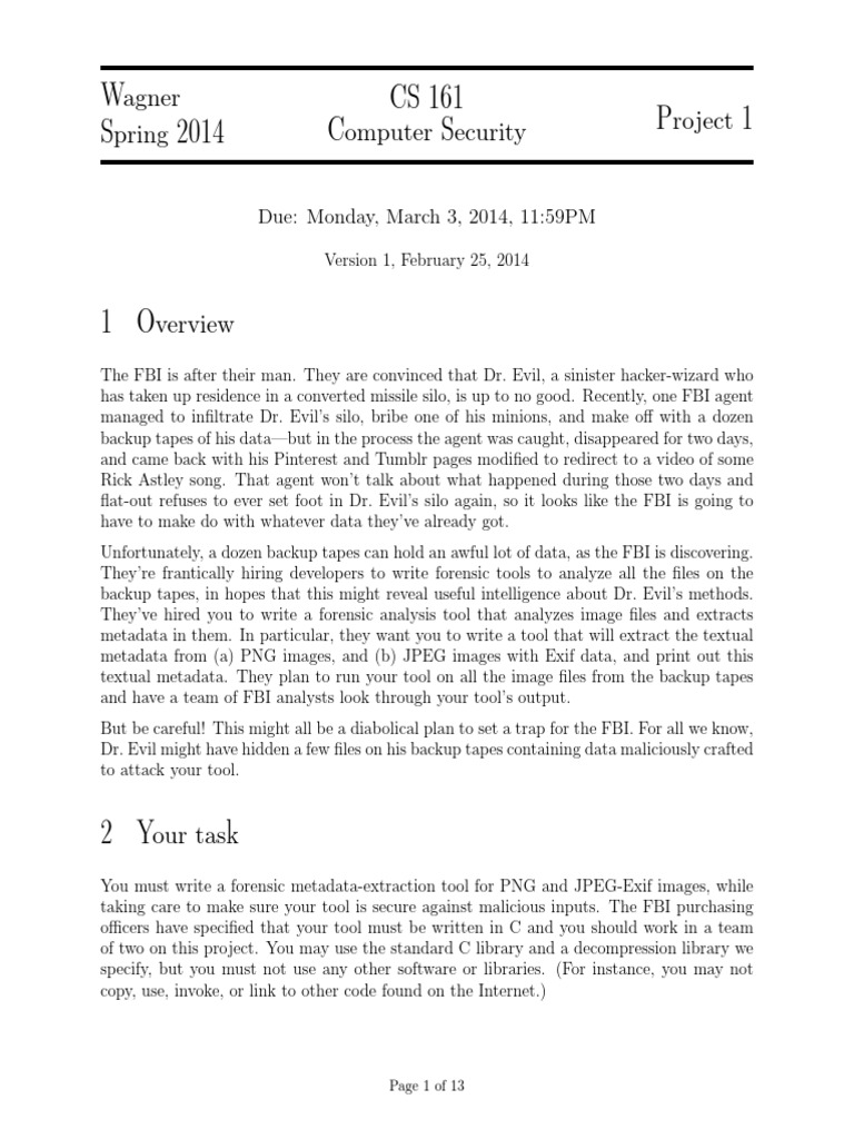 CS161 Project 2 Specs | PDF | String (Computer Science) | File Format