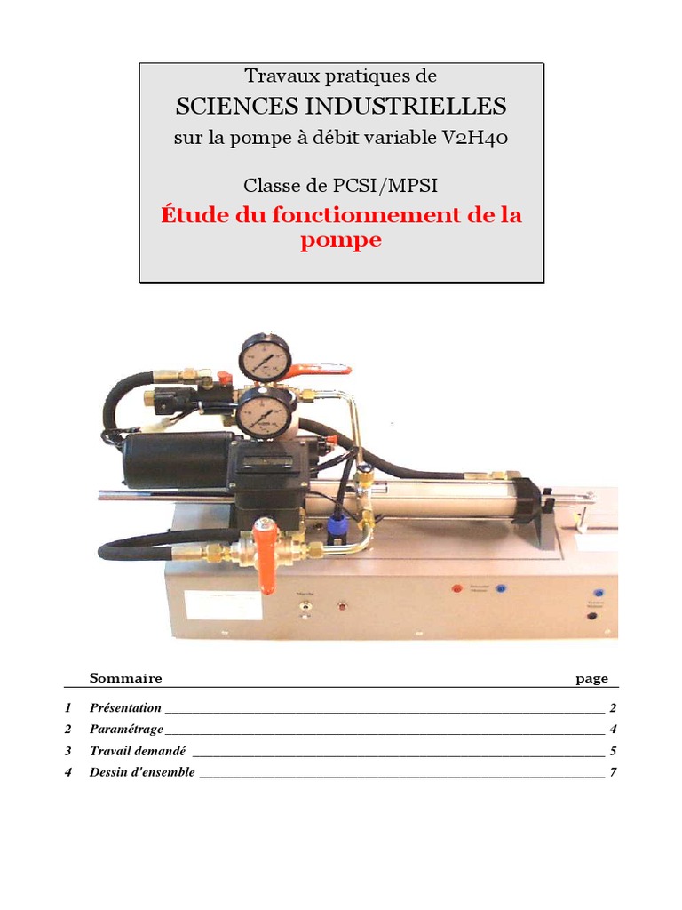 Fonctionnement de La Pompe PDF | PDF | Pompe | Piston