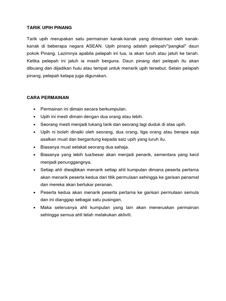 Tarik Upih Pinang | PDF