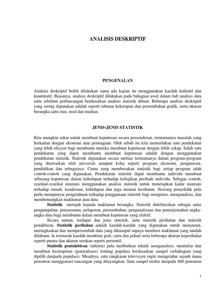 Analisis Deskriptif | PDF