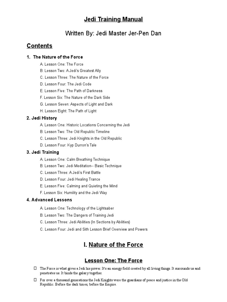 Jedi Training Manual | PDF | Jedi | Breathing