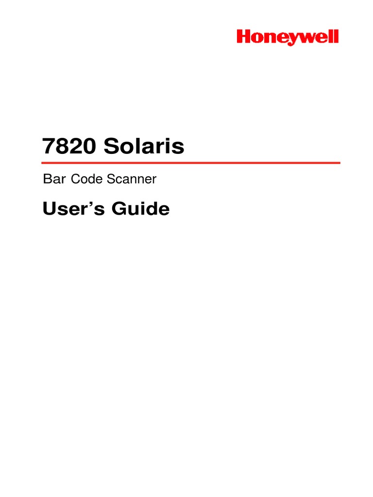 Ms7820 Manual | PDF | Image Scanner | Barcode