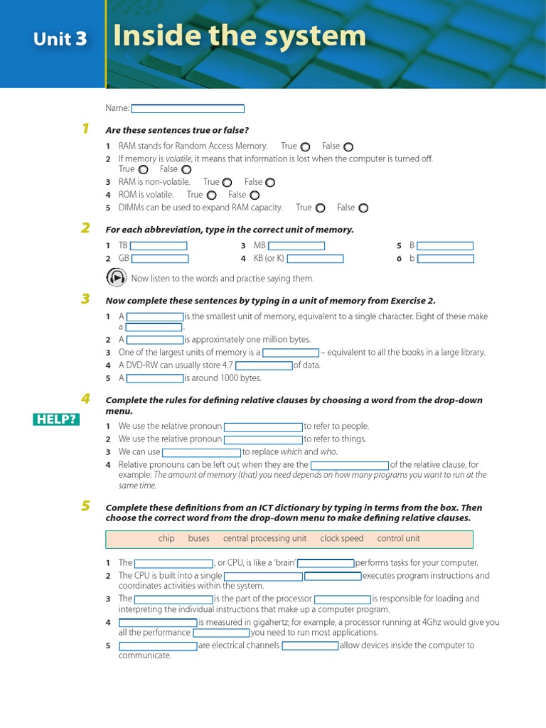Unit 3 - Worksheet | PDF | Computers