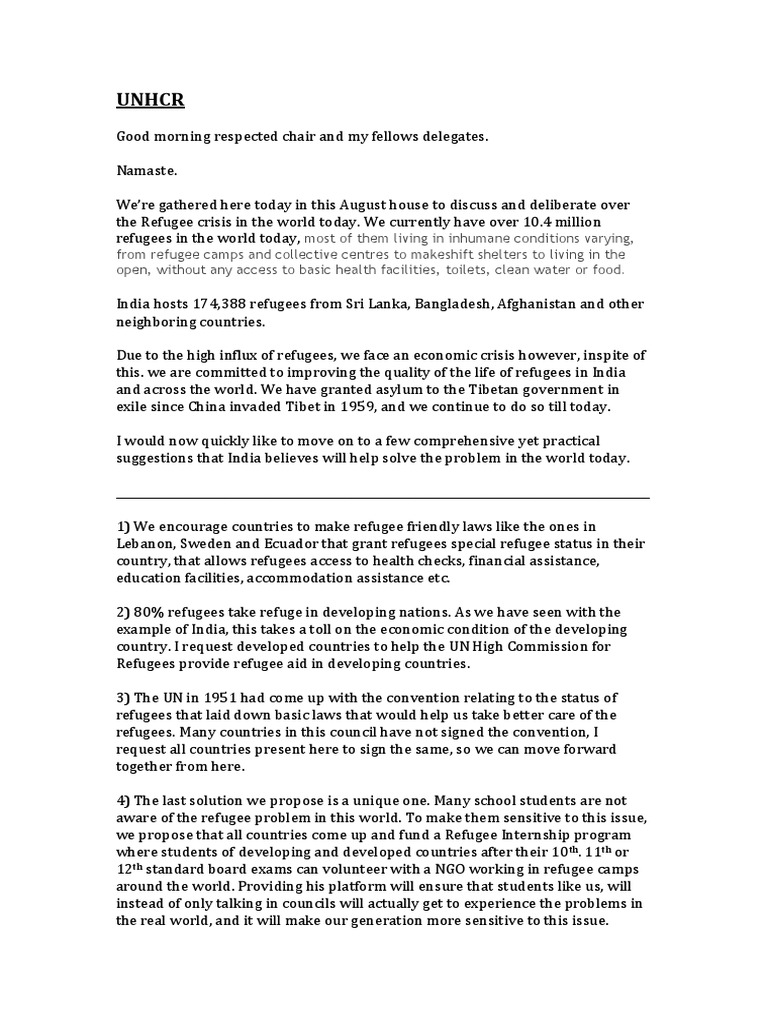 Model United Nations Speech Pdf International Relations Public Sphere