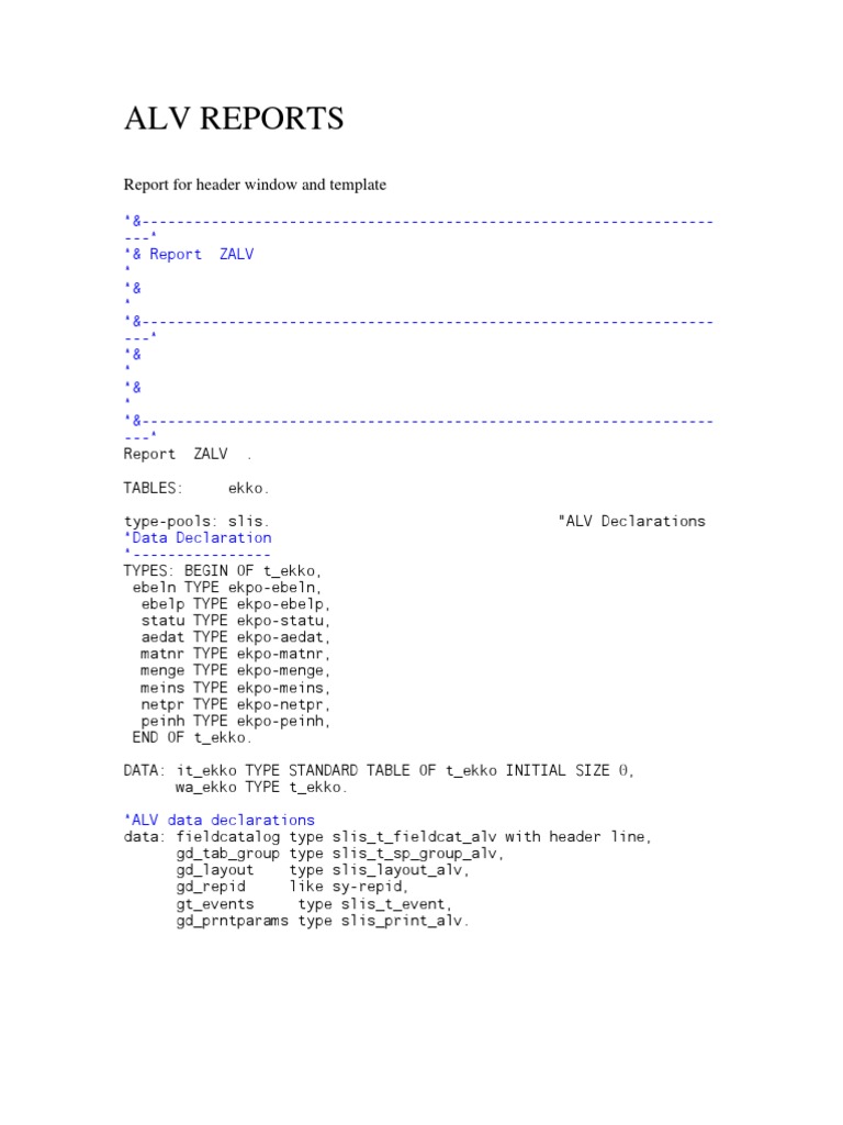 Sample Alv Reports | PDF | Database Index | Computer Engineering