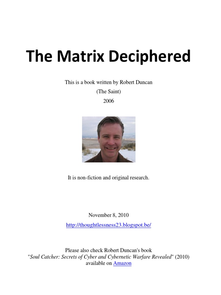 The Matrix Deciphered Robert Duncan Nov 2010 276p Pdf Radar Central Intelligence Agency