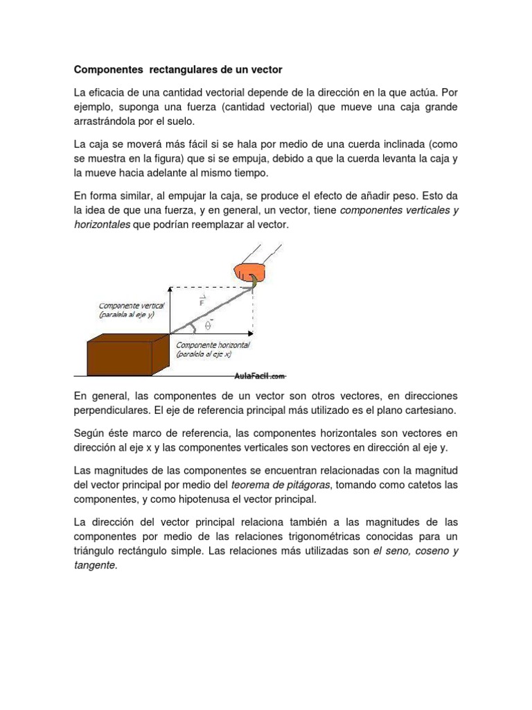 Componentes Rectangulares de Un Vector | PDF