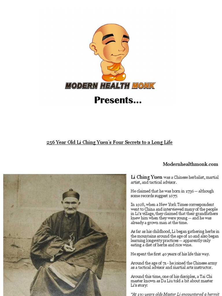 Old Li Ching Yuen Modern Health Monk | PDF | Wellness | Medical