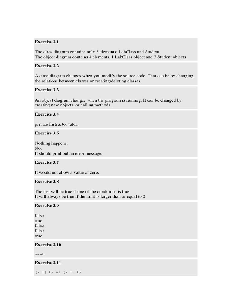 Solutions BlueJ | PDF | Object (Computer Science) | Object Oriented ...