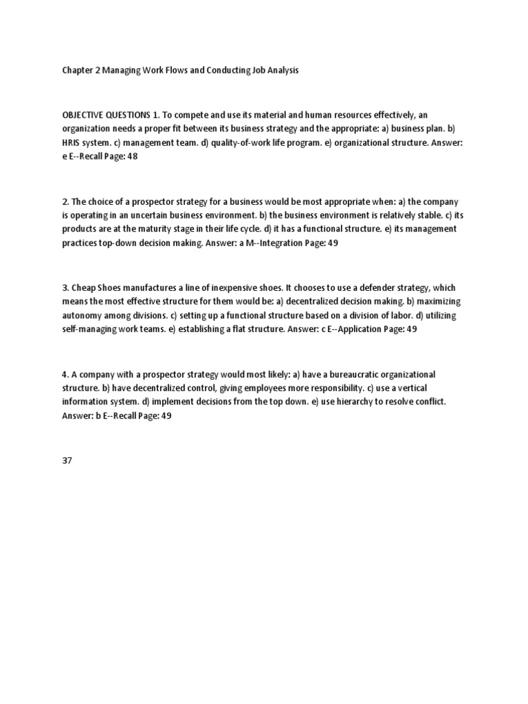Chapter 2 Managing Work Flows and Conducting Job Analysis | PDF