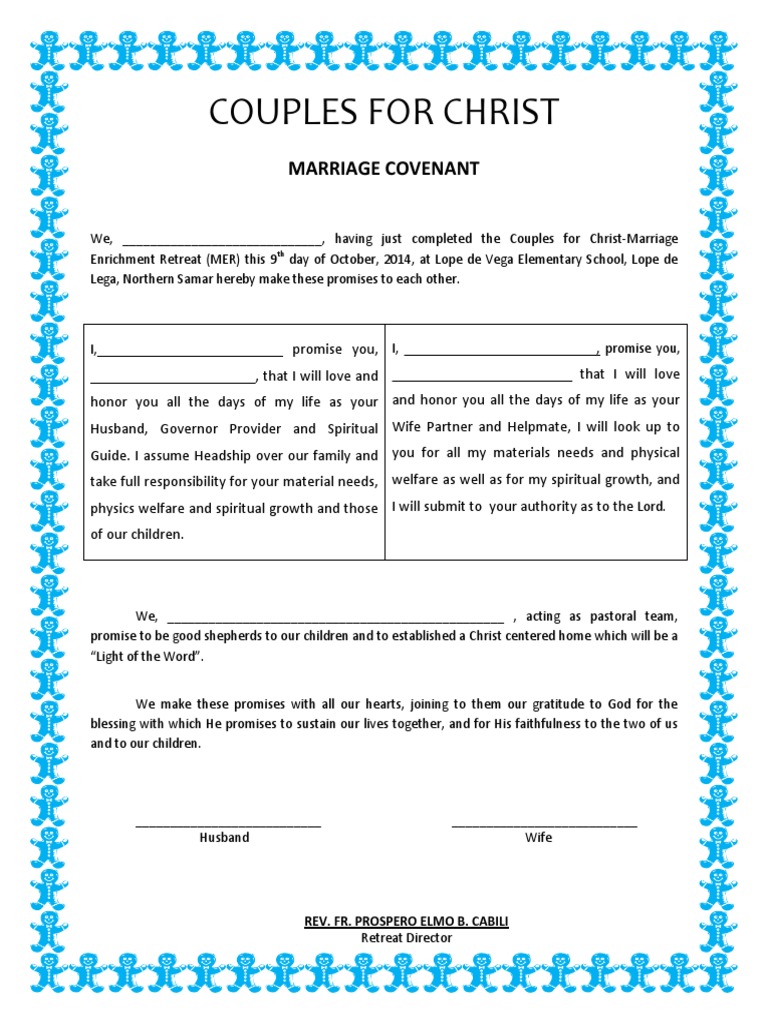 Couples For Christ: Marriage Covenant | PDF