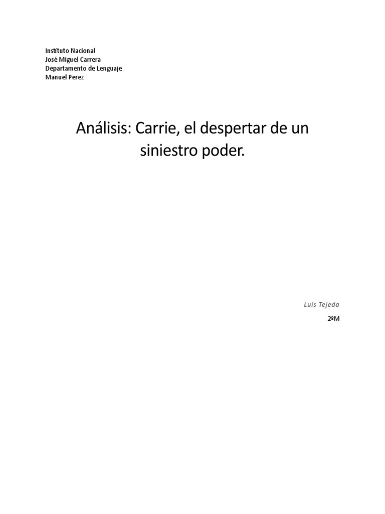 Analisis, Carrie | PDF
