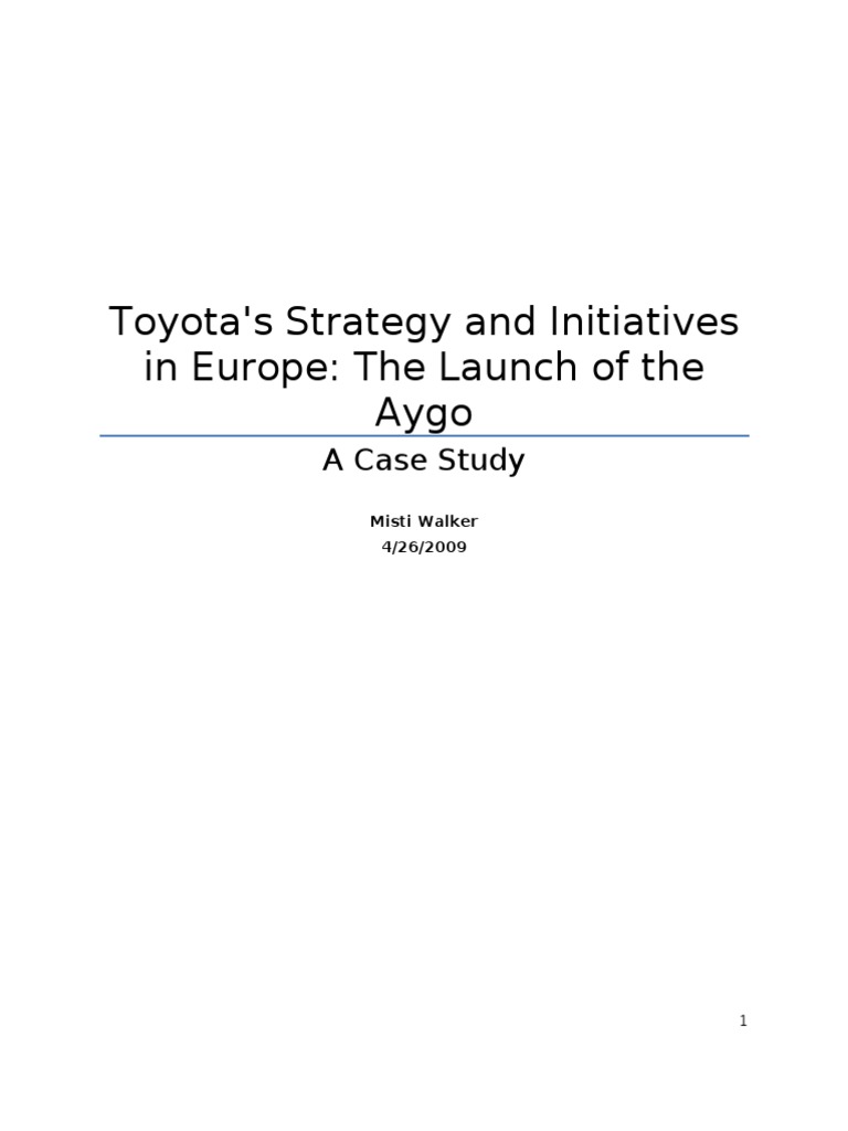 Toyota Aygo's Competitive Strategy in Europe | PDF | Competition | Toyota
