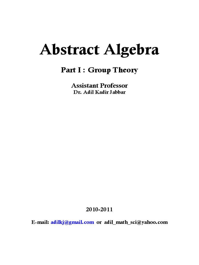 Abstract Math Lectures | Download Free PDF | Group (Mathematics ...