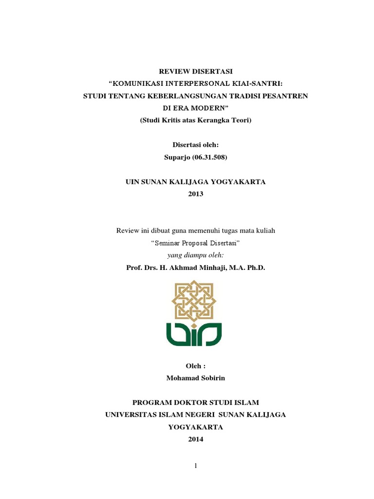 Prof. Minhaji - Review Disertasi | PDF