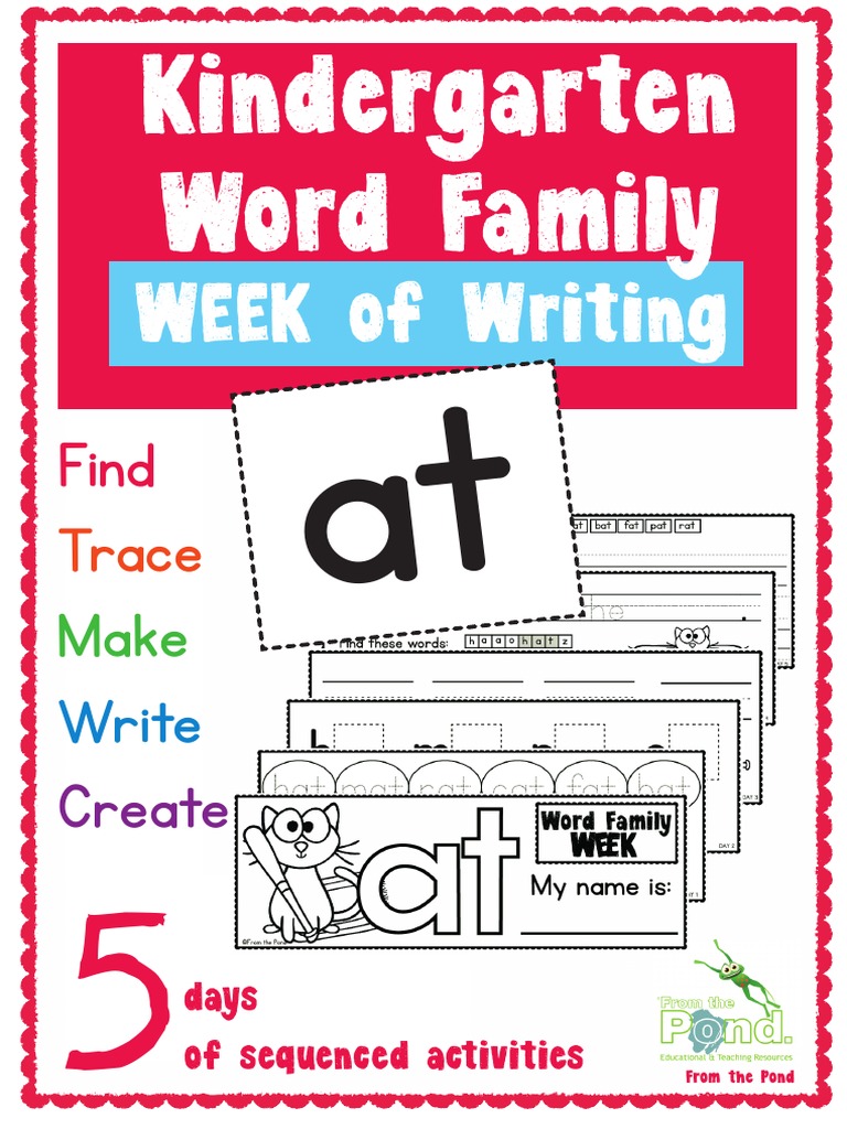 Word Family Week of Writing at Family Kinder Print Able Booklet | PDF ...