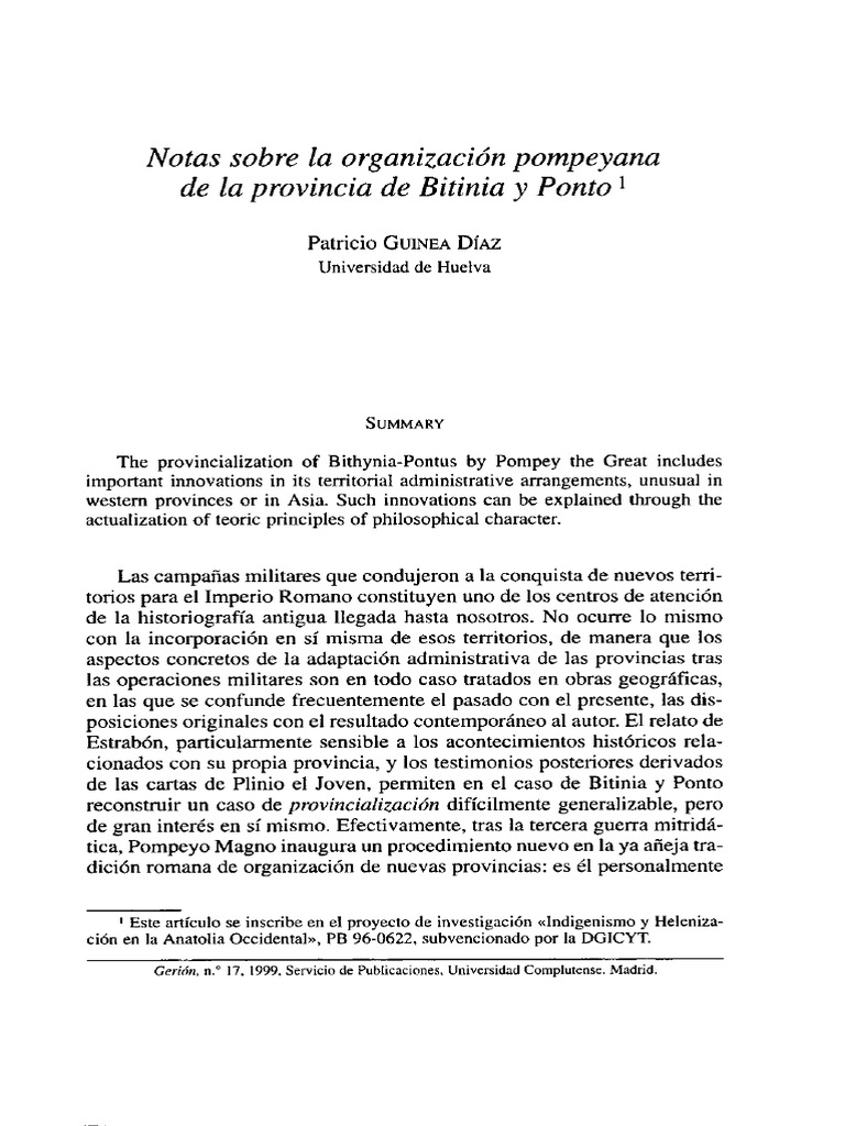 Provincias Bitina y El Ponto | PDF | Pompeyo | imperio Romano