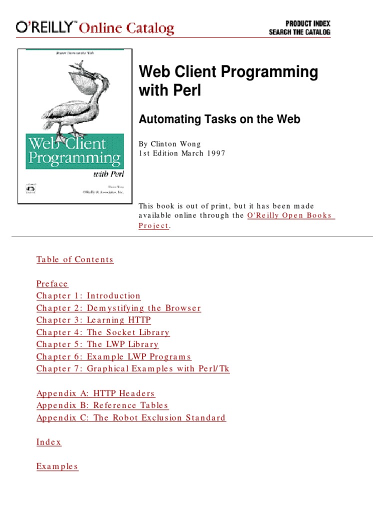 Web Client Programming With Perl Pdf Hypertext Transfer Protocol Web Server
