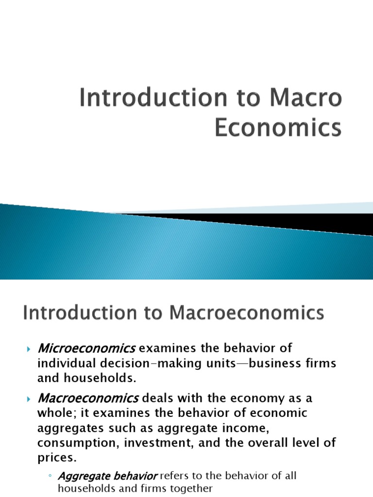 Introduction to Macro Economics.ppt | Measures Of National Income And ...