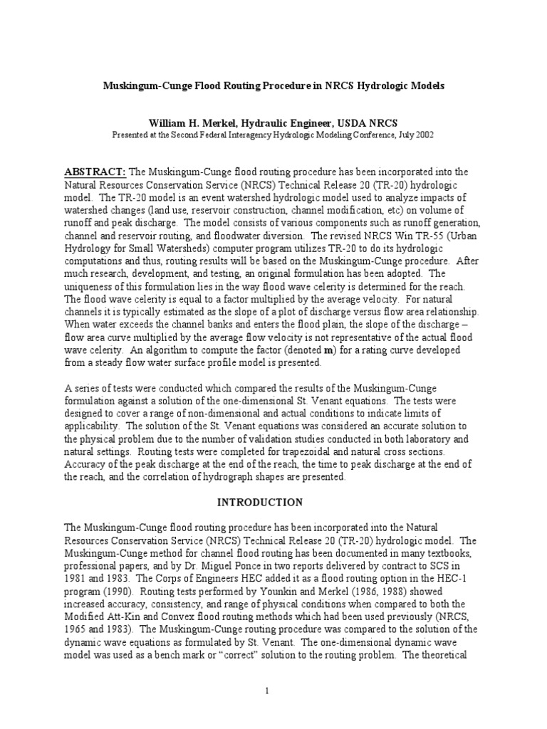 Flood Routing PDF | Download Free PDF | Discharge (Hydrology) | Flood