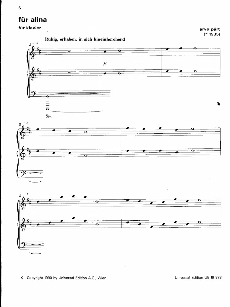 Arvo Part - Fur Alina | PDF