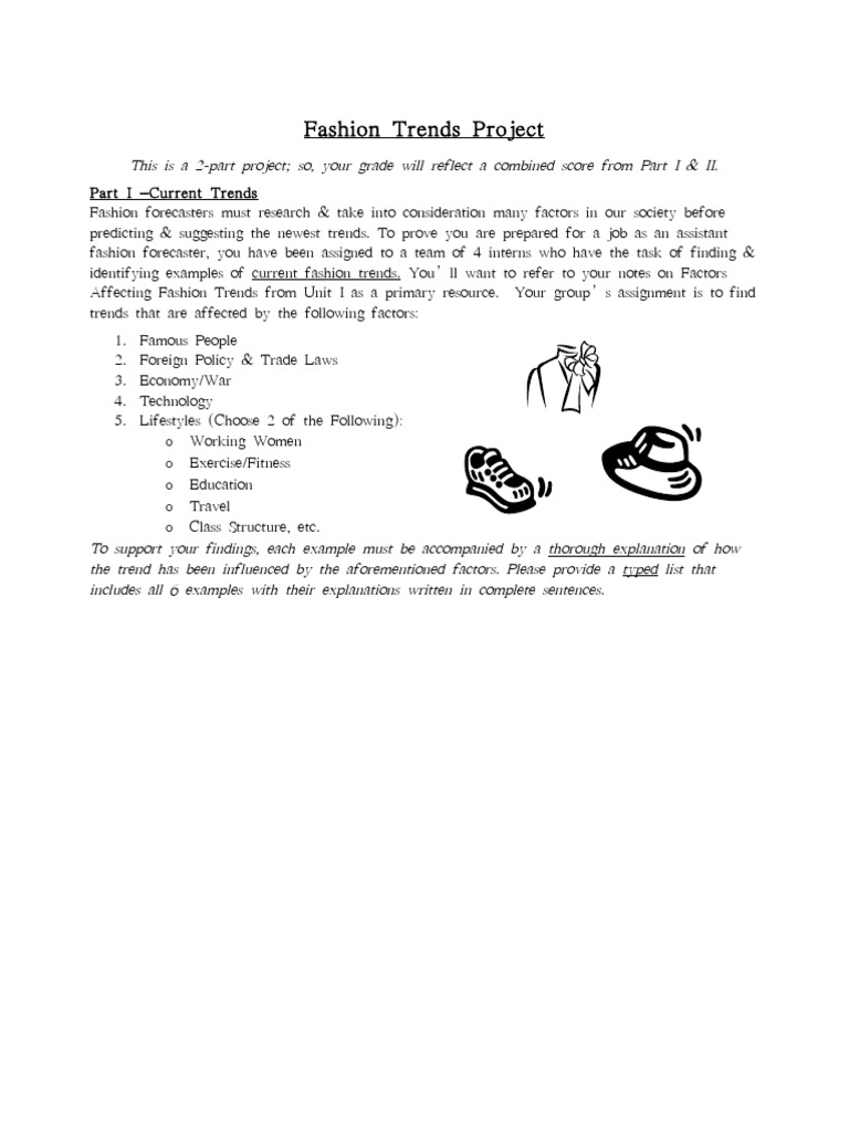Activity - Fashion Trend Project & Rubric | PDF | Fashion