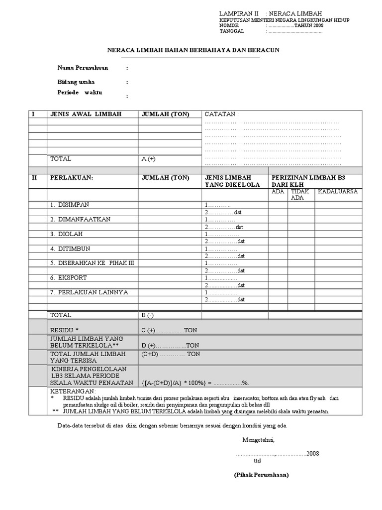 Neraca Limbah B3