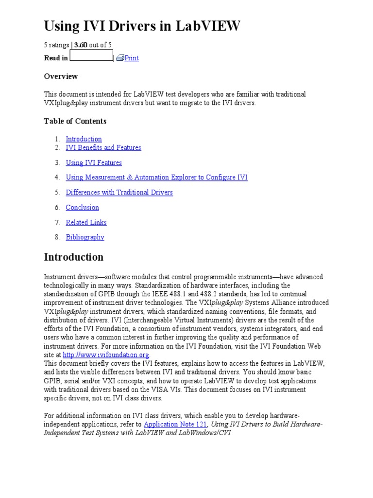 Using IVI Drivers in LabVIEW | PDF | Device Driver | Computer Engineering