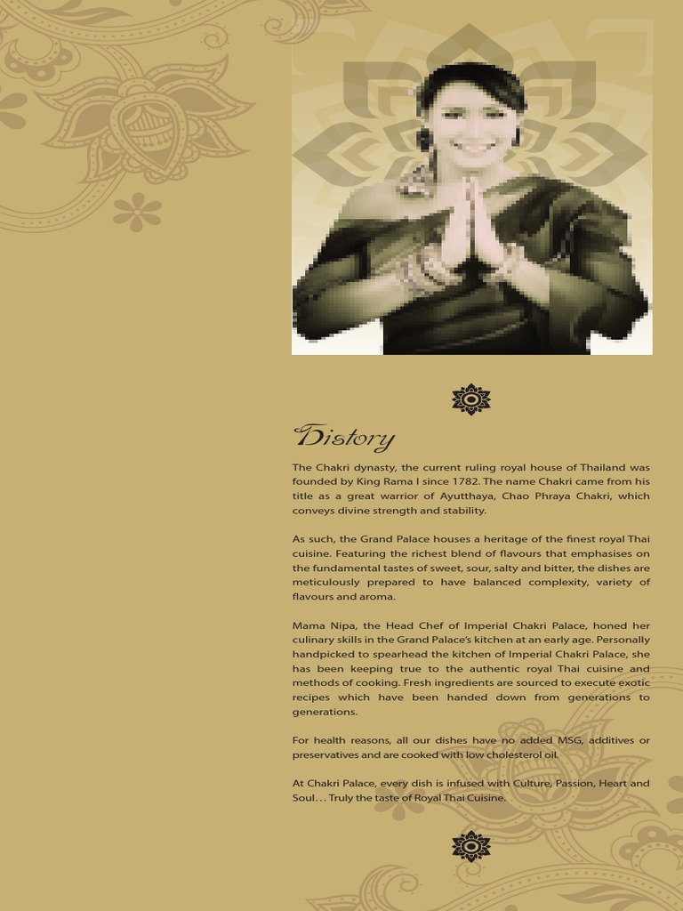 Chakri Palace Grand Menu 2014 | PDF | Thai Cuisine | Foods