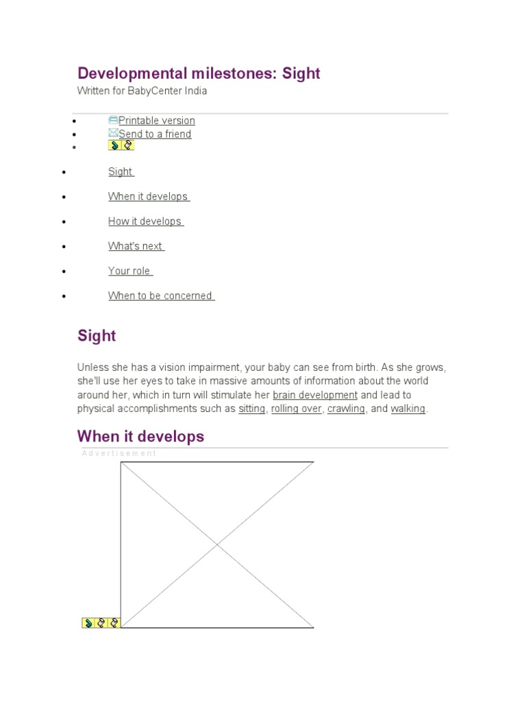Developmental Milestones | PDF | Visual Perception | Optics