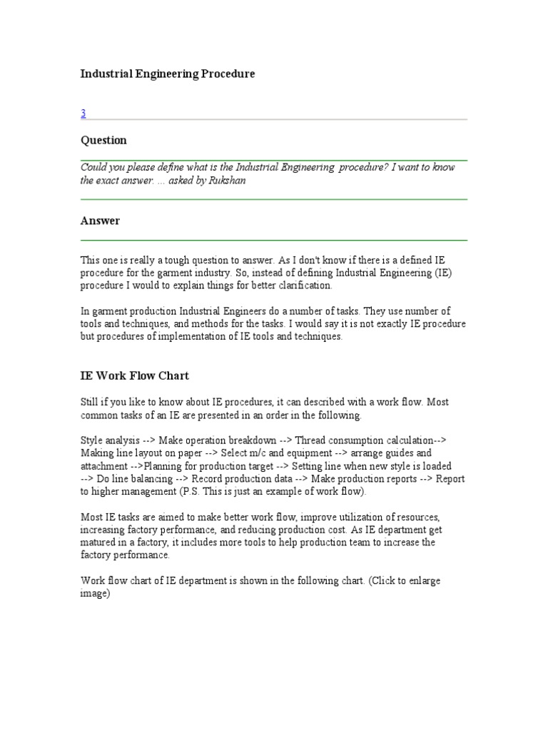 Industrial Engineering Procedure | PDF | Industrial Engineering | Subroutine