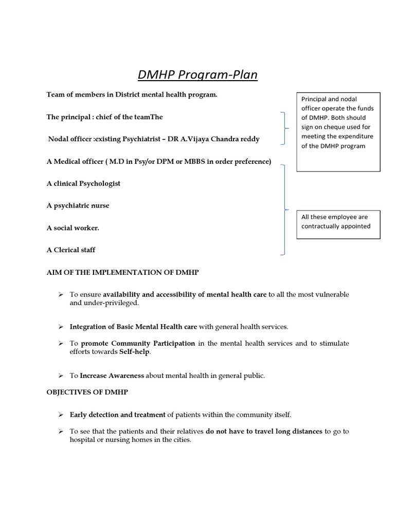DMHP Program | PDF | Mental Health | Psychiatry