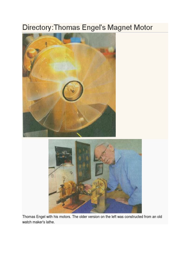 Thomas Engel's Magnet Motor | PDF | Magnet | Physical Sciences