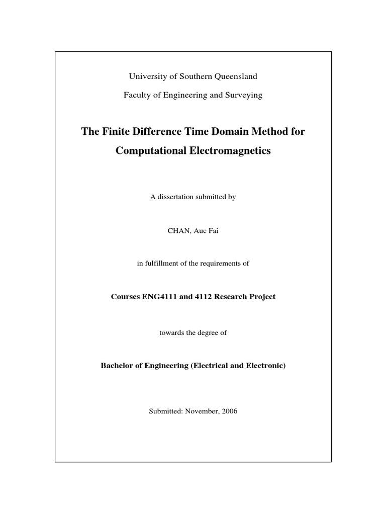 The Finite Difference Time Domain Method For Computational ...