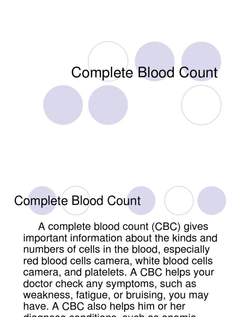 Complete Blood Count PPT Presentation | PDF | Thorax | X Ray