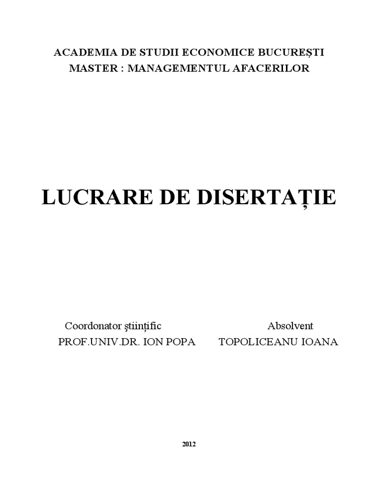 Lucrare Licenta Management | PDF
