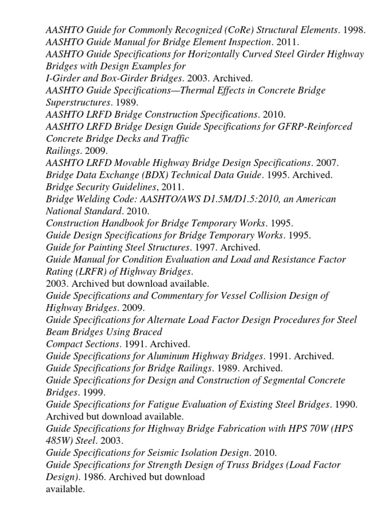 AASHTO Guide For Commonly Recognized | PDF | Bridge | Structural Load