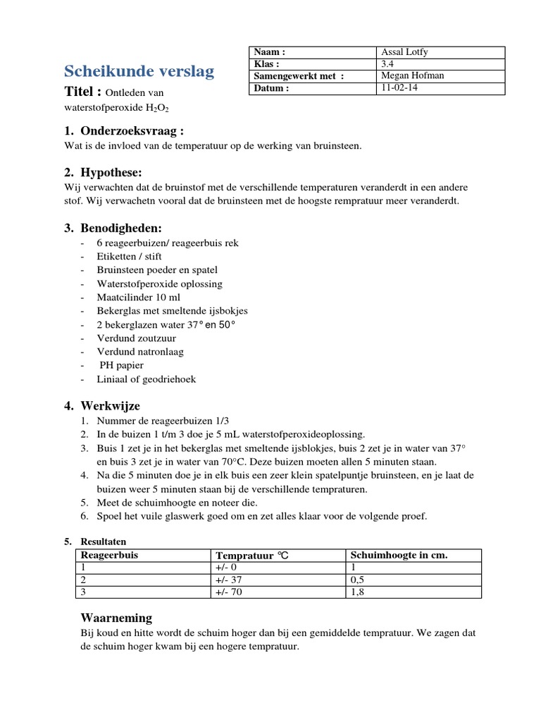 scheikunde verslag | Ph | Chemistry