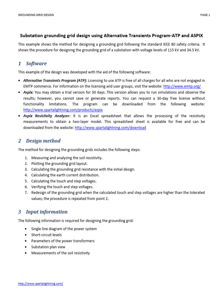 Substation Grounding Grid Design Using Alternative Transients Program Atp And Aspix Electrical