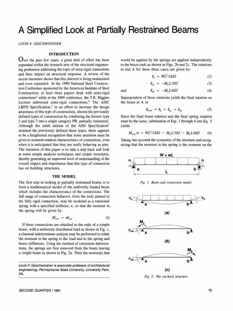 A Simplified Look at Partially Restrained Beams | PDF | Beam (Structure ...
