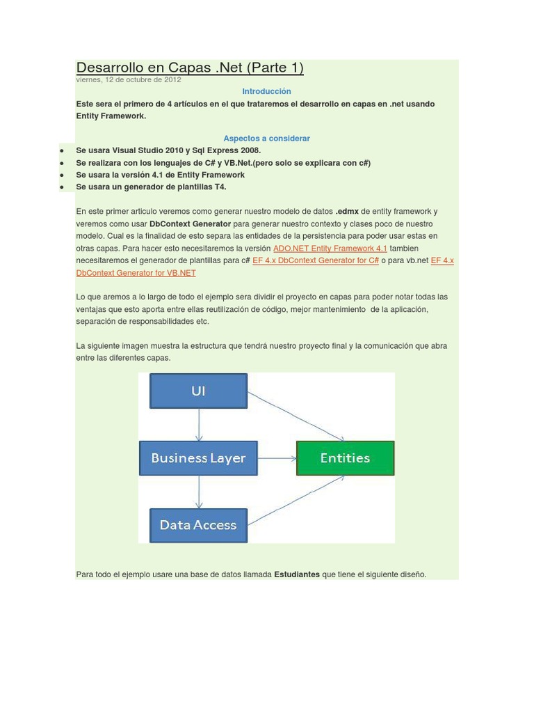 Desarrollo en 3 Capas VB - Net & C # | PDF | Active X Data Objects | C Sharp (lenguaje de ...