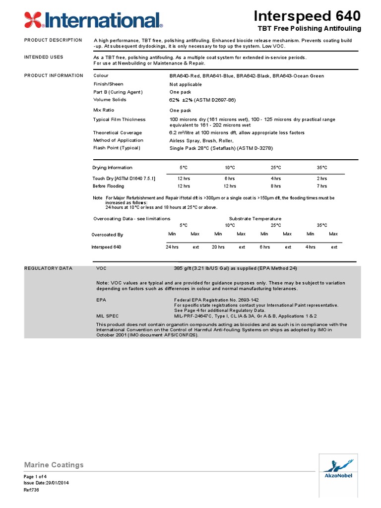 Interspeed 640 | PDF | Safety | Paint