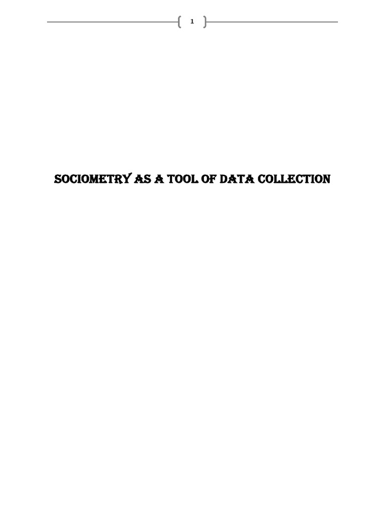 Sociometry As A Data Collection Tool | PDF | Social Group | Academic ...