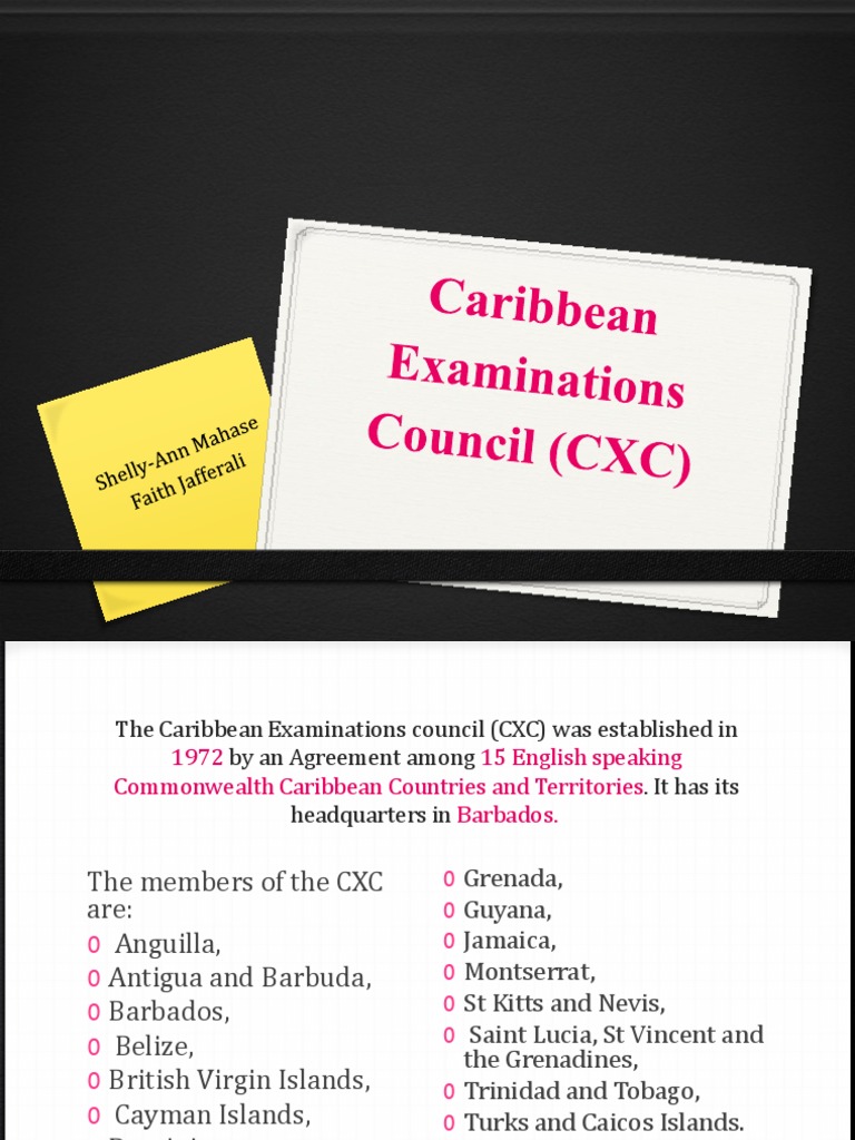 Caribbean Examinations Council (CXC) | PDF | Further Education | Schools