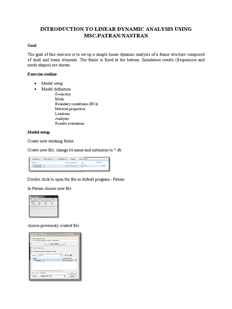 Introduction To Linear Introduction To Linear Dynamic Analysis Using MSC - Patran/Nastran ...
